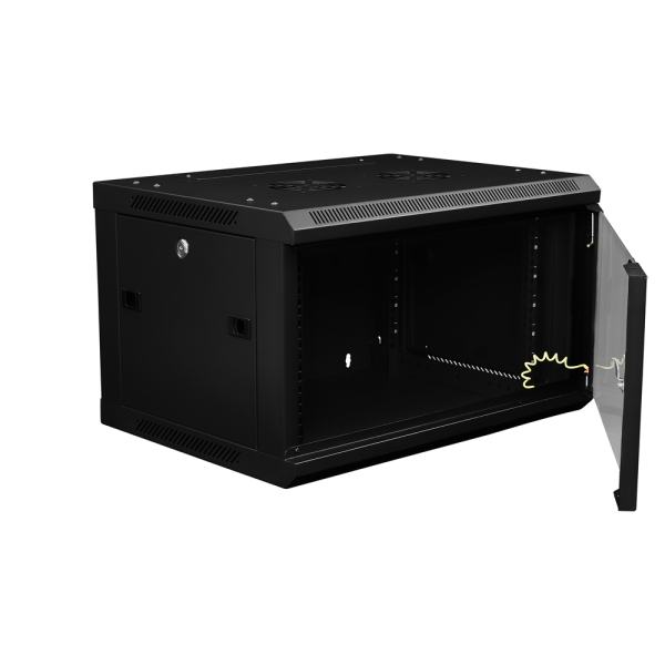 Rack Mini 19" Evus EV-DW6406 6u x 600 x 450mm de Parede Preto